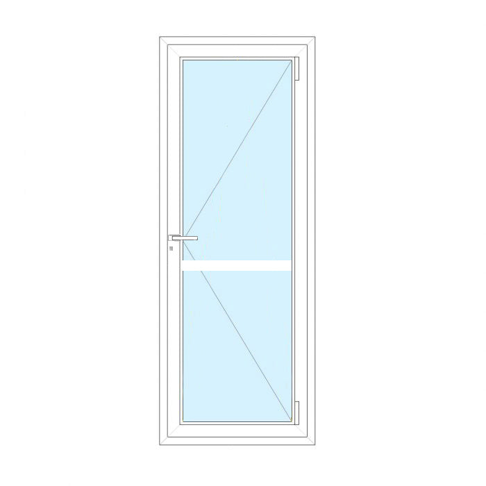 Porta in PVC 1 anta con serratura interna e maniglia passante + traver ...